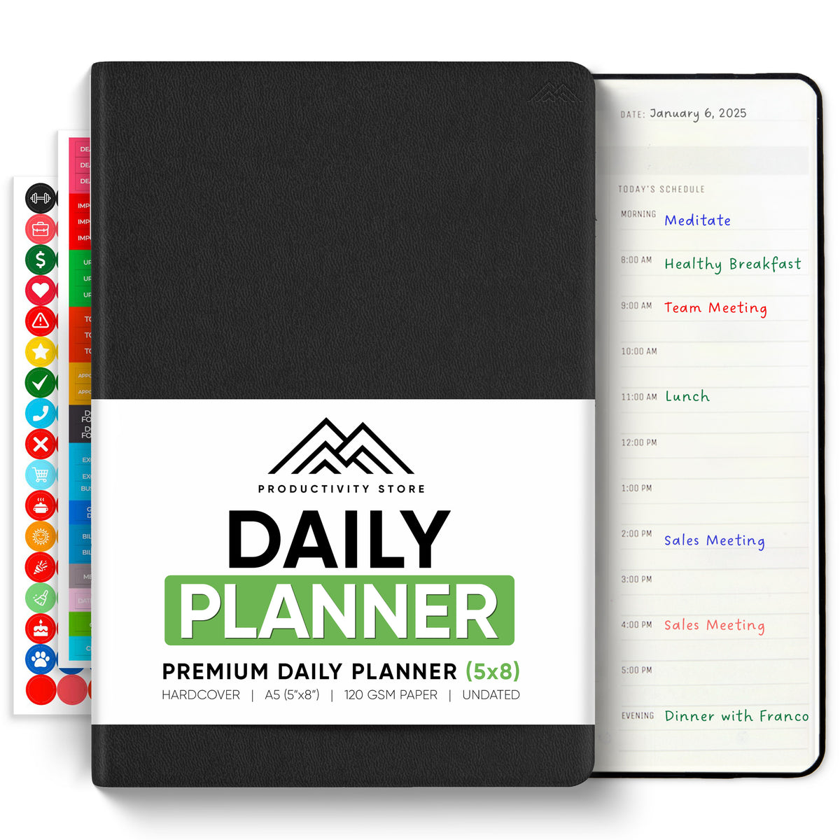6 Month Daily Planner - A5 Size - Hardcover - Focus on Your Top 3 Tasks ...