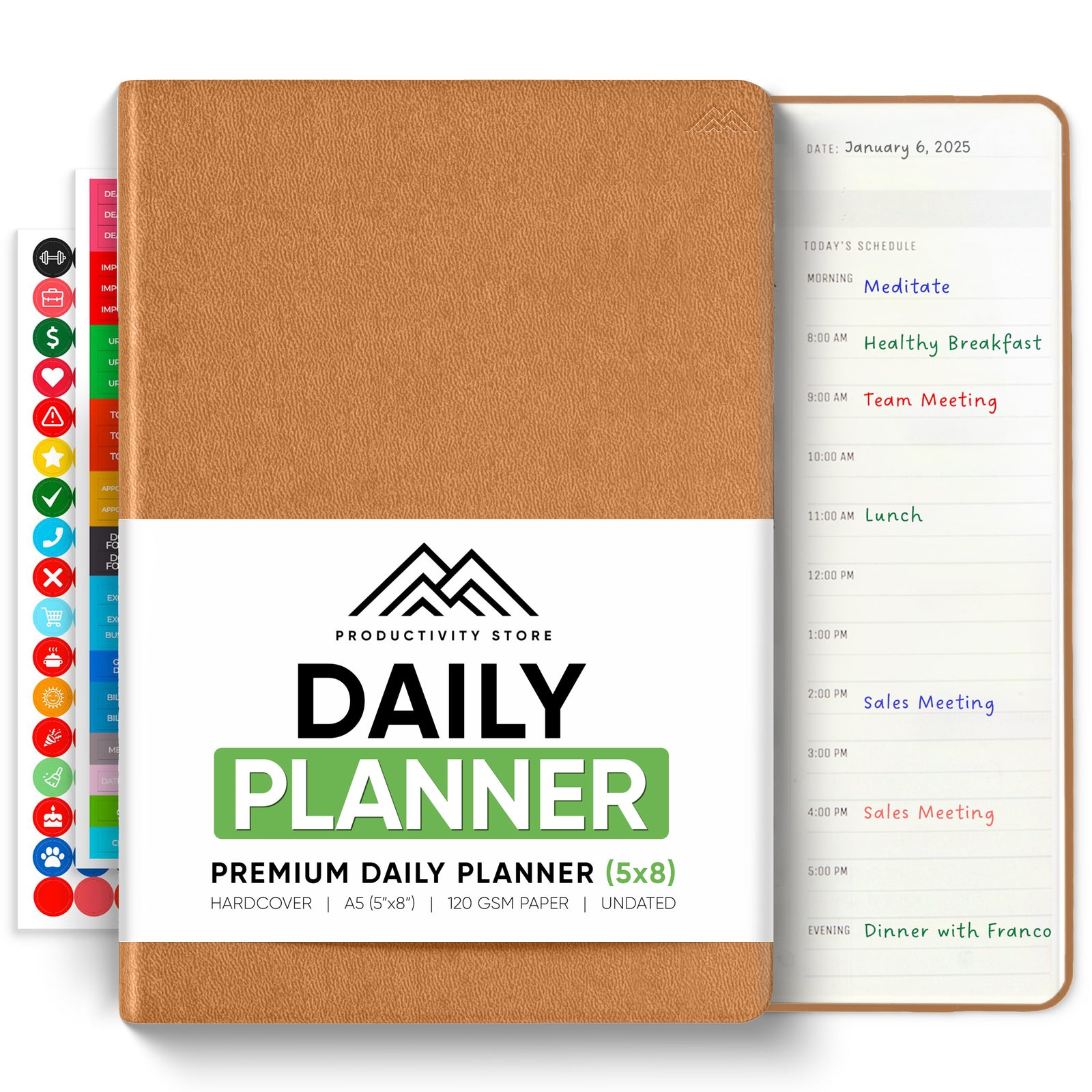 6 Month Daily Planner - A5 Size - Hardcover - Focus on Your Top 3 Tasks ...