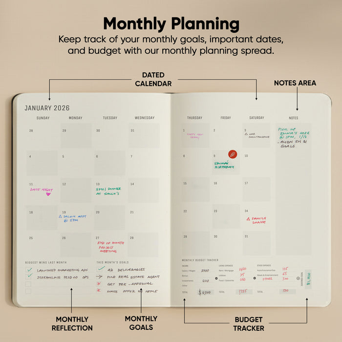 2026 Dated and Undated Planner - Daily, Weekly and Monthly Planner ...